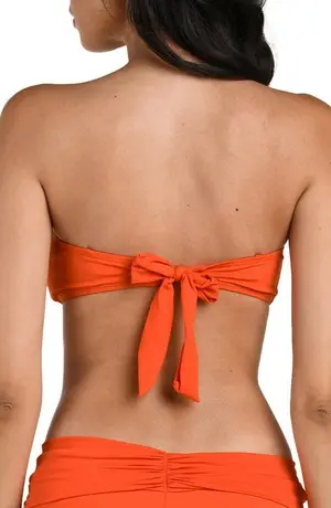 La Blanca Island Goddess Bandeau Bikini Top - Tangelo