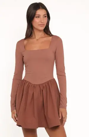 PETAL & PUP Sheena Long Sleeve Fit & Flare Mini Dress