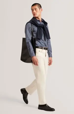 Ted Baker London Sef Slim Fit Print Cotton Button-up Shirt - Navy