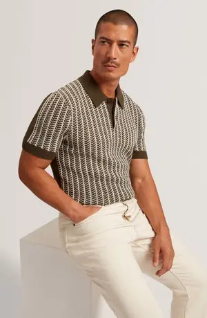 Ted Baker London Kolomer Textured Herringbone Polo