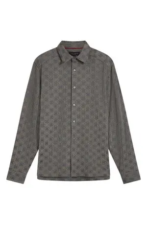 Ted Baker London Farax Print Cotton Button-up Shirt - Navy-grey