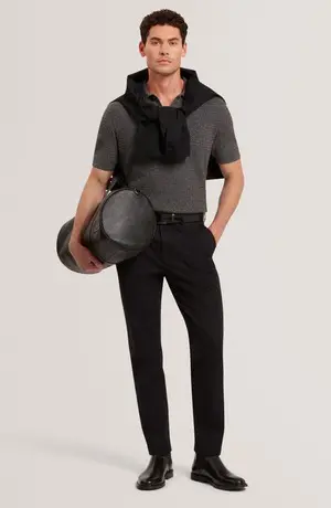 Ted Baker London Janko Textured Polo - Mid-grey