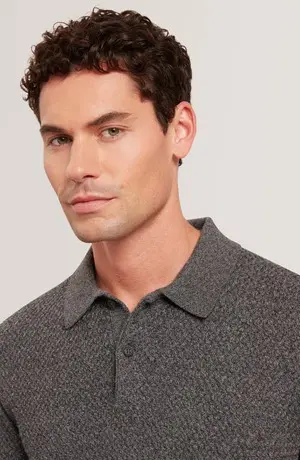 Ted Baker London Janko Textured Polo - Mid-grey