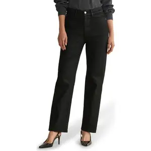 Warp + Weft Coated High-rise Straight-leg Jeans