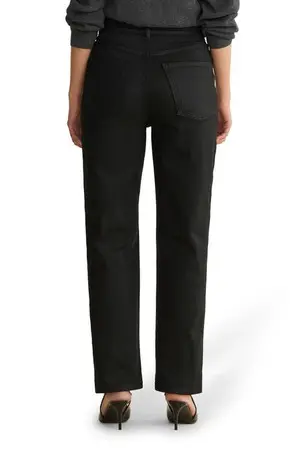 Warp + Weft Coated High-rise Straight-leg Jeans