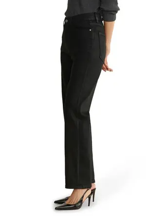 Warp + Weft Coated High-rise Straight-leg Jeans