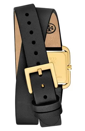 Tory Burch Kira Small Double Wrap Watch - Black