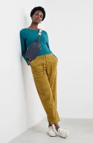 SEASALT CORNWALL Easel Long Sleeve Stretch Organic Cotton Top - Melange Mast