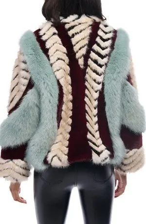AZALEA WANG Mixed Faux Fur Coat