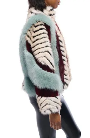 AZALEA WANG Mixed Faux Fur Coat