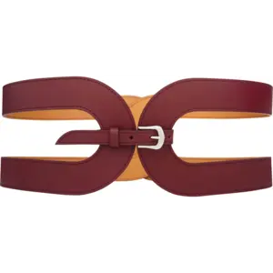 VAINCOURT PARIS La Délicieuse Leather Corset Belt - Dark Red