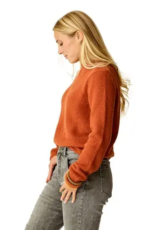 Carve Designs Monroe Stitched Sweater - Copper