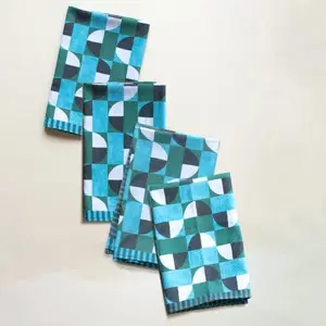 SUPRA ENDURA Pop Checker Organic Napkinsset Of 4 - Multi
