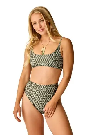 Carve Designs Lani Pocket High Waisted Bottom Dk. Fir Batik