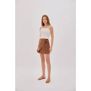 LABECA LONDON Eva Strapless Linen Top
