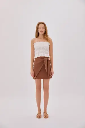LABECA LONDON Eva Strapless Linen Top
