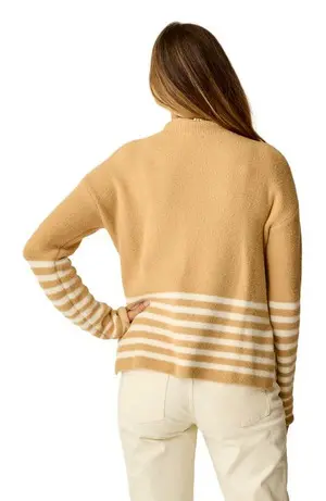 Carve Designs Olivia Plush Sweater - Camel Stripe