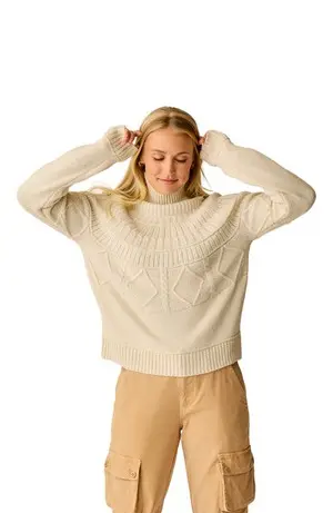 Carve Designs Neve Cable Turtleneck - Birch