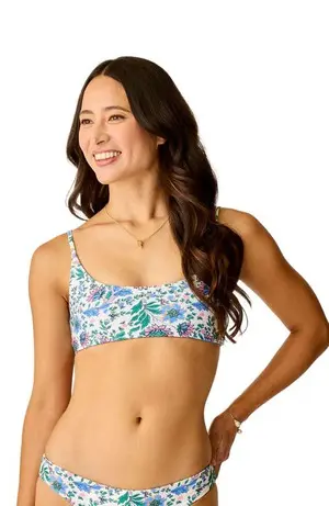 Carve Designs Escondido Compression Reversible Top - Lagoon/cloud Multifloral