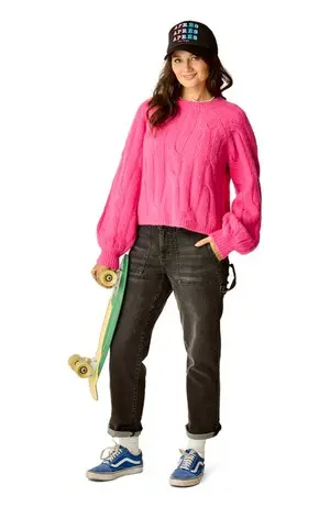 Carve Designs Eloise Wool Blend Sweater - Hot Pink