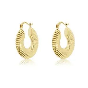 THE LOVERY FINE JEWELRY Ribbed Hoop Earrings