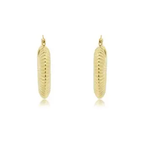 THE LOVERY FINE JEWELRY Ribbed Hoop Earrings