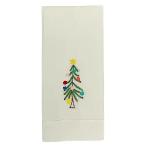 MAISON D'HAITI Rustic Christmas Tree Tea Towels - Green