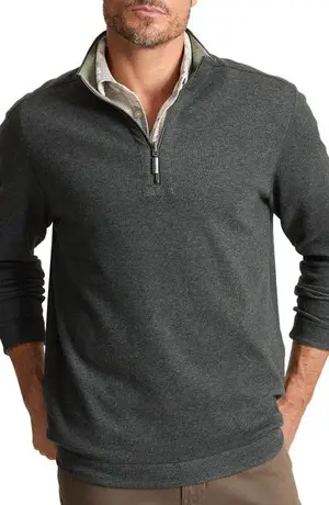 Tommy Bahama Reversible Half Zip Pullover - Charcoal Heather