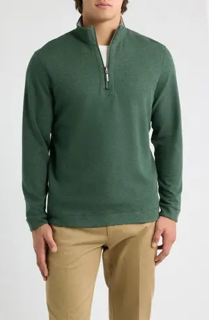 Tommy Bahama Reversible Half Zip Pullover - Juniper Heather
