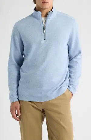 Tommy Bahama Reversible Half Zip Pullover - Polar Heather