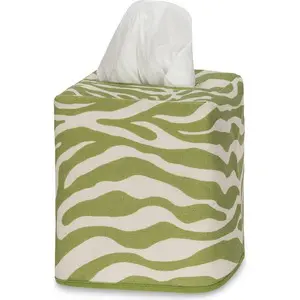 MATOUK Regine Zebra Stripe Tissue Box Cover - Grass