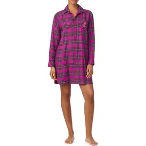 Ralph Lauren Plaid Print Sleepshirt - Pink Plaid