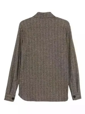 Harris Wharf London Herringbone Shirt Jacket - Brown