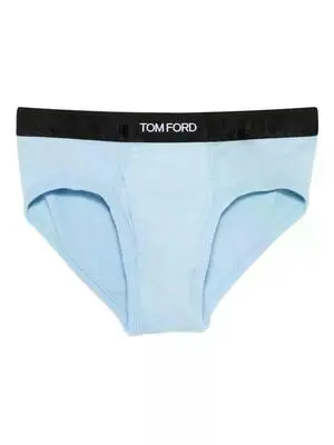 TOM FORD Logo-waistband Briefs - Blue