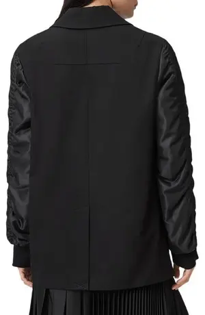 ALLSAINTS Lorna Ruched Sleeve Cotton Jacket