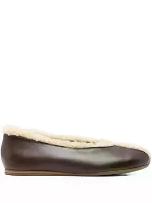 ANCIENT GREEK SANDALS Aeropi Shearling-trim Ballet Flats - Brown