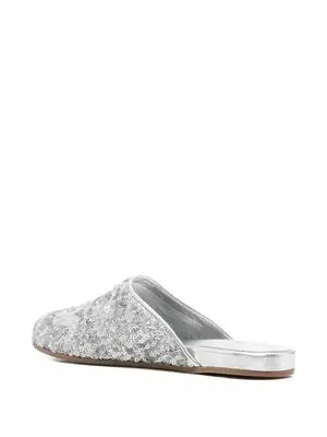 ANCIENT GREEK SANDALS The Slipper Sequined Mules - Silver
