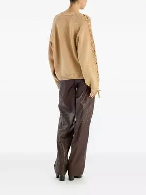 ROTATE BY BIRGER CHRISTENSEN Round-neck Long-sleeve Sweater - Brown
