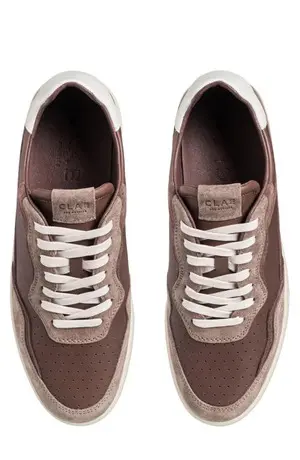 Clae Haywood Low Top Leather Sneakers - Portabella Deep Taupe