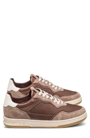 Clae Haywood Low Top Leather Sneakers - Portabella Deep Taupe