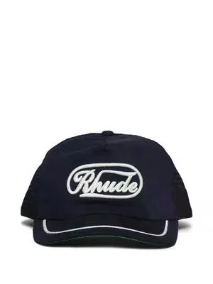 Rhude Logo Embroidered Trucker Hat - Blue