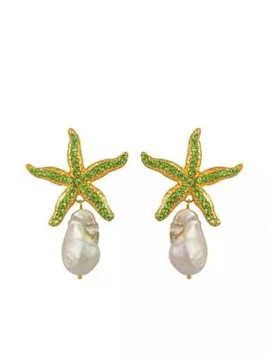 Mayol Mariana Starfish Pearl Drop Earrings - Gold