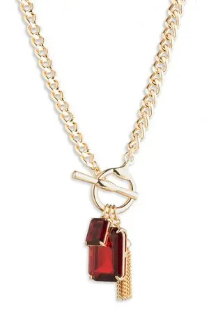 Ralph Lauren Kensington Toggle Pendant Necklace - Red