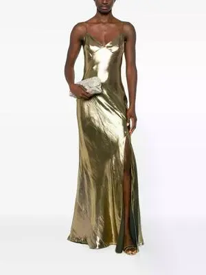 SELF-PORTRAIT Metallic-effect Maxi Dress