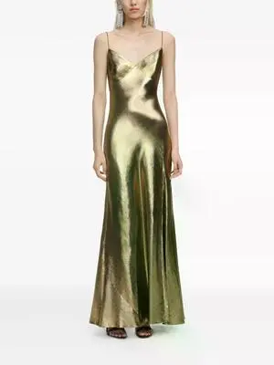 SELF-PORTRAIT Metallic-effect Maxi Dress