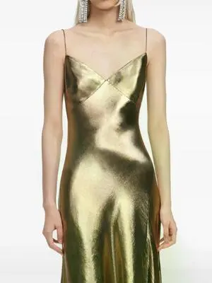 SELF-PORTRAIT Metallic-effect Maxi Dress