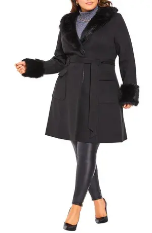 City Chic Trimmed Outerwear For Women