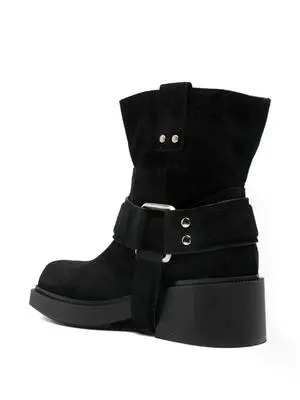 VIC MATIE Strap-detail Biker Boots - Black