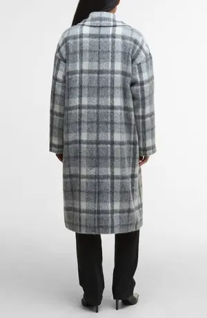 Barbour Fenella Tartan Double-breasted Long Coat