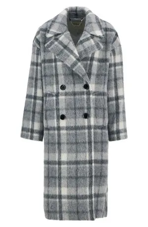 Barbour Fenella Tartan Double-breasted Long Coat